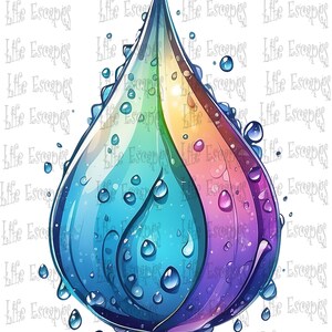 Rain Drop Clipart Bundle – Cute PNG Images, Commercial Use (digital ...