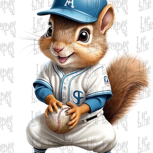 Baby Squirrel Baseball Clipart, Cute Sports Theme Illustrations ...
