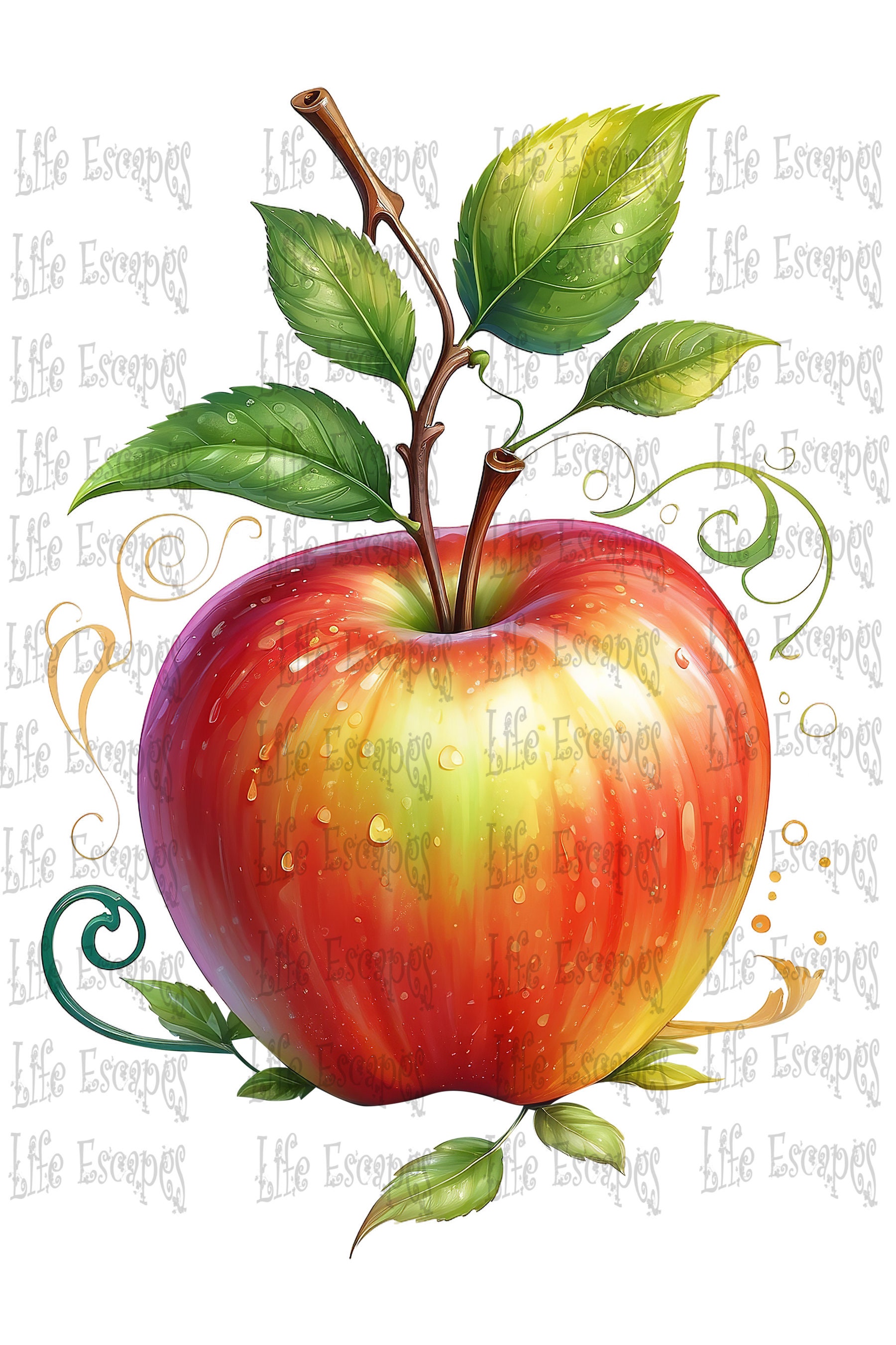 Printable Apple Clipart Bundle Set 1, PNG, Commercial Use, Digital ...