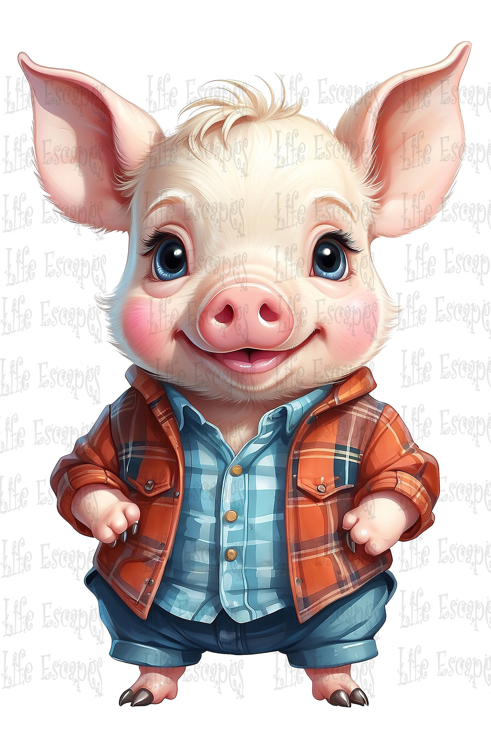 Printable Cute Little Pigs Clipart Set Set 1 PNG - Etsy