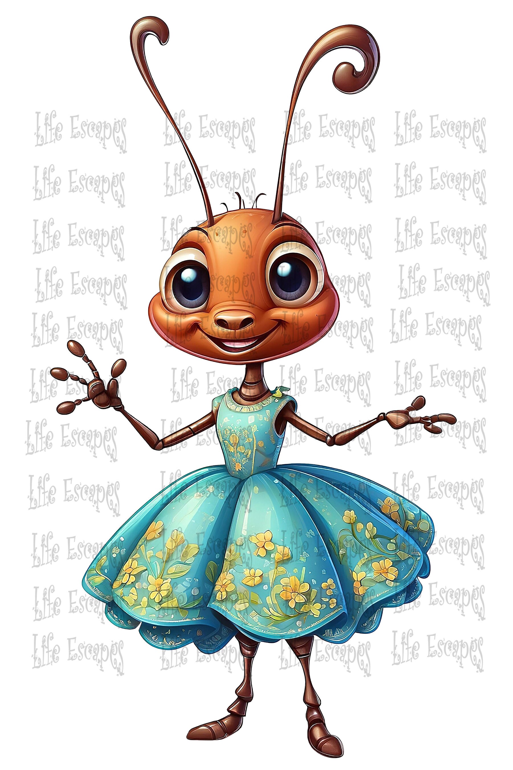 Printable Clipart Ant Girls Png Bundle Set 1, PNG, Commercial Use ...