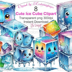 Cute Ice Cube Clipart, Transparent PNG (digital Download) - Etsy