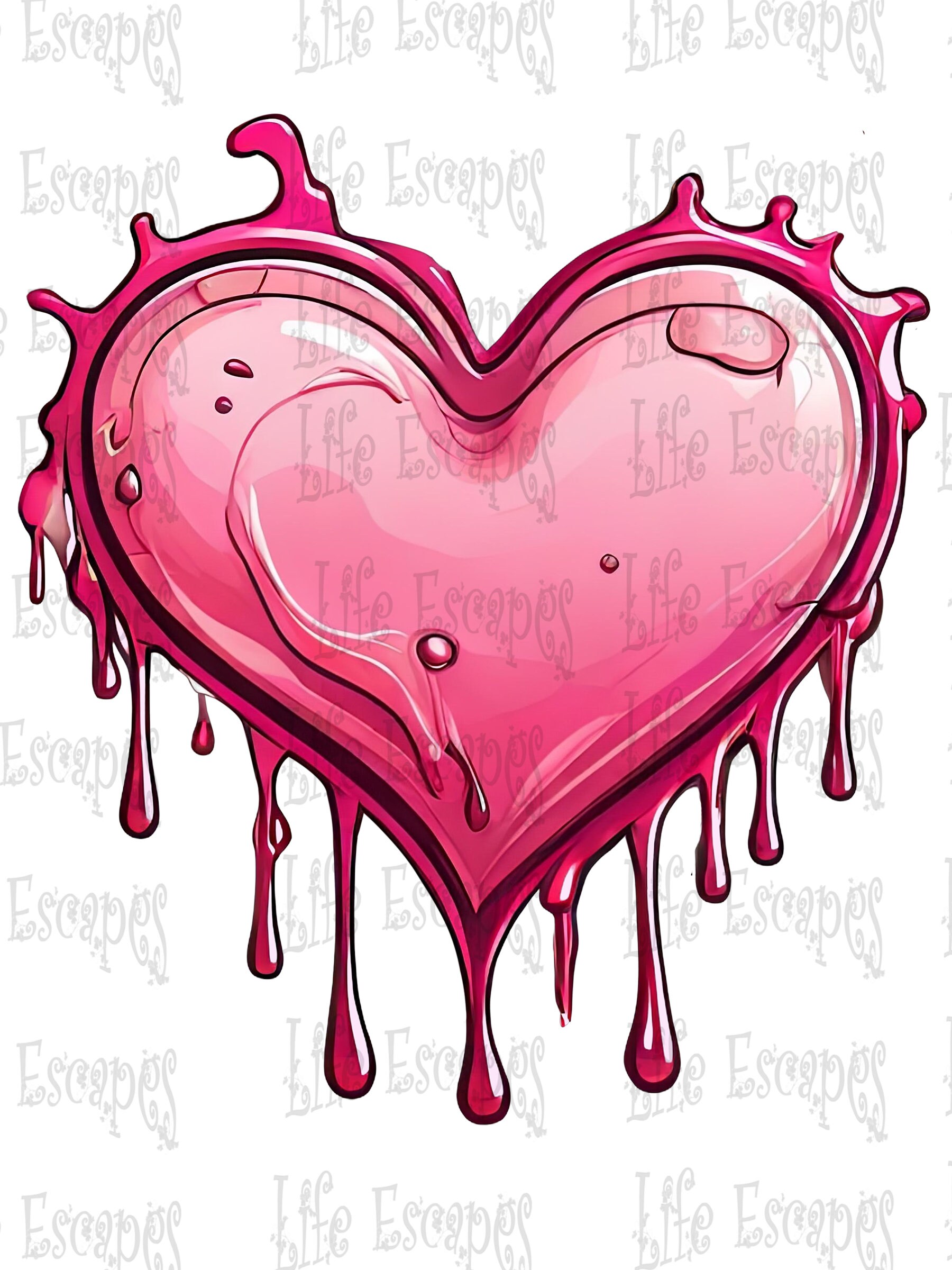 Bleeding Heart Clipart Set, Dripping Love Themed Graphics, Transparent ...