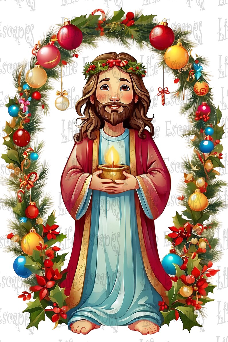 Printable Christmas Jesus Clipart Set - Set #1, PNG, Commercial Use ...