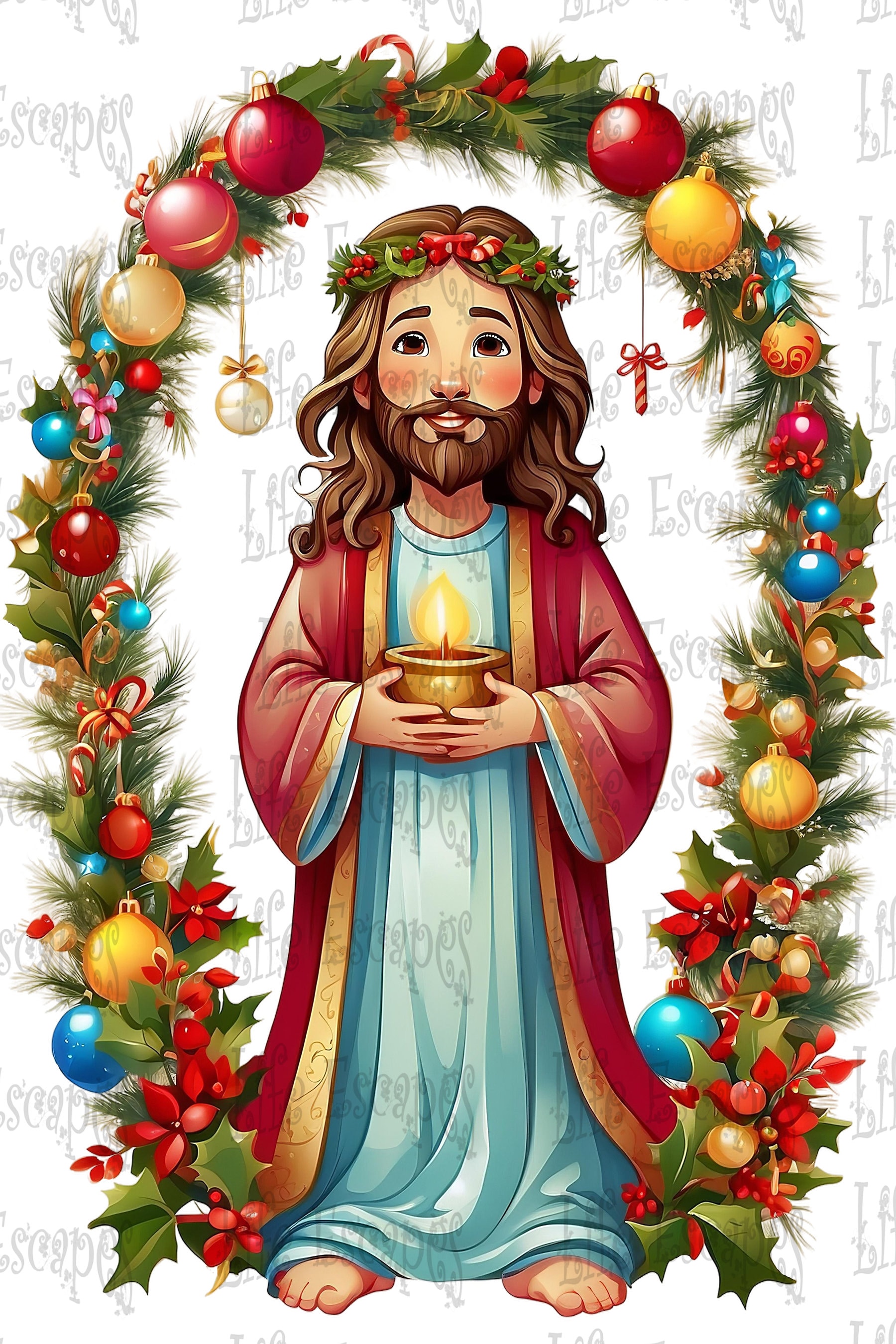Printable Christmas Jesus Clipart Set Set 1, PNG, Commercial Use ...
