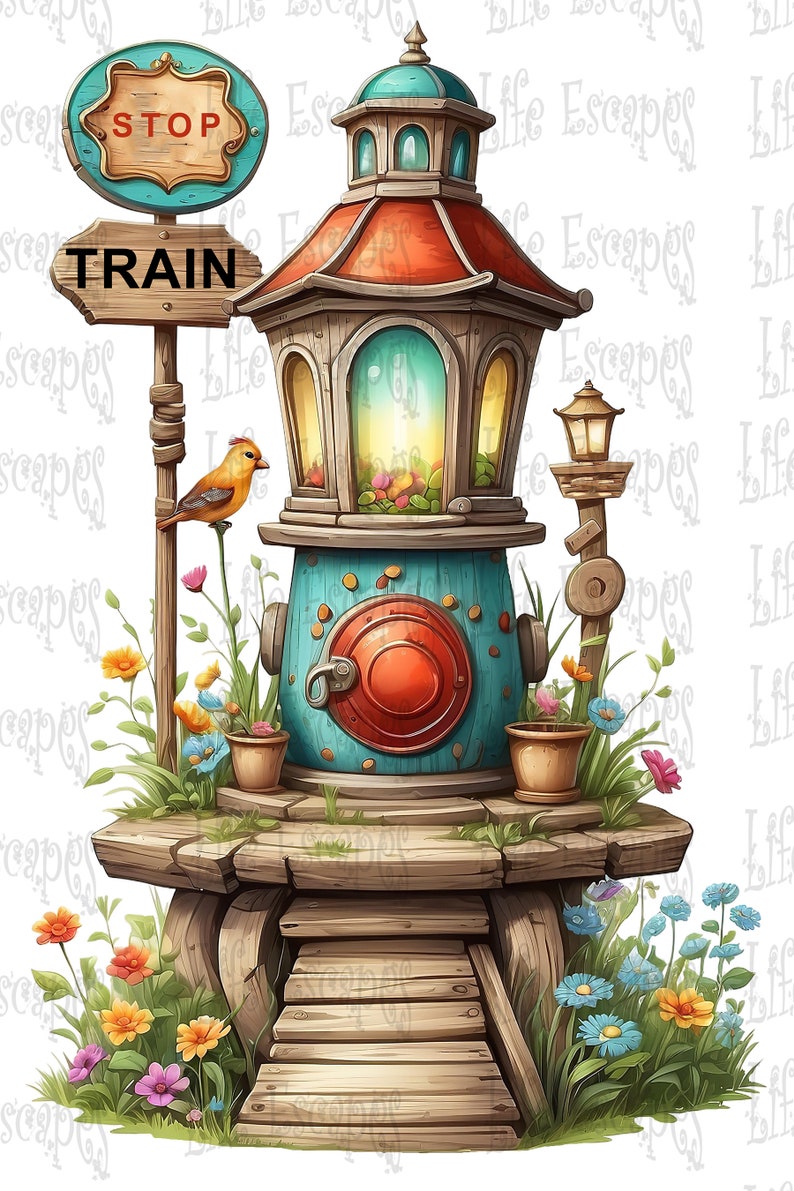 Train Clipart Set, Cute Locomotives and Carriages, Digital Download ...