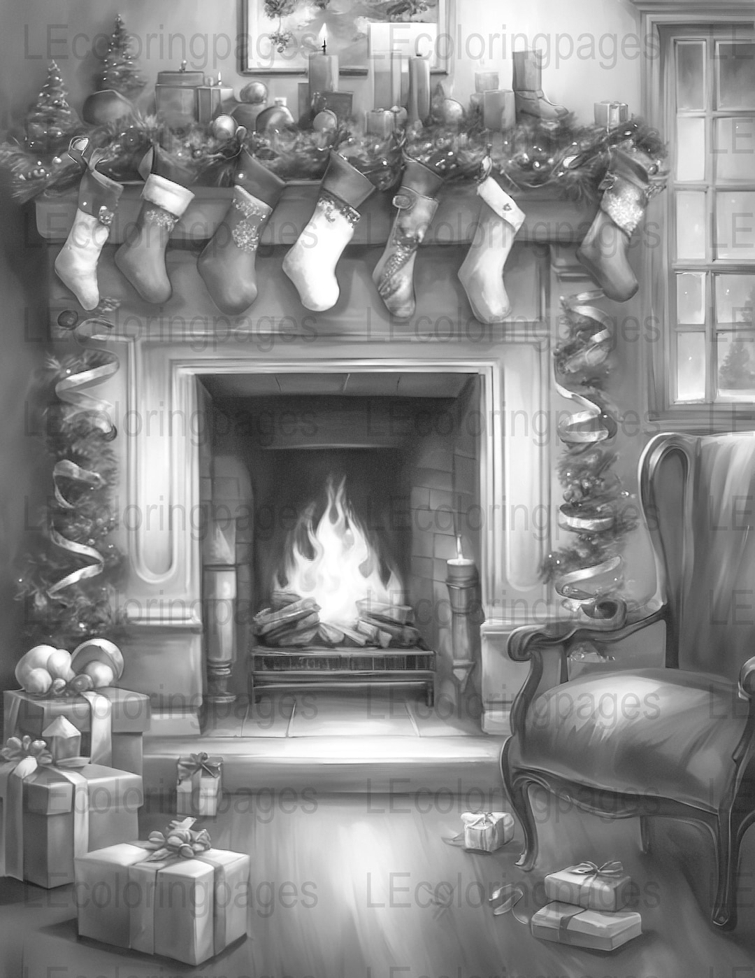 Christmas Coloring Page for Adults, Yuletide #30 From Christmas Fun 5 ...