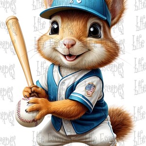 Baby Squirrel Baseball Clipart, Cute Sports Theme Illustrations ...