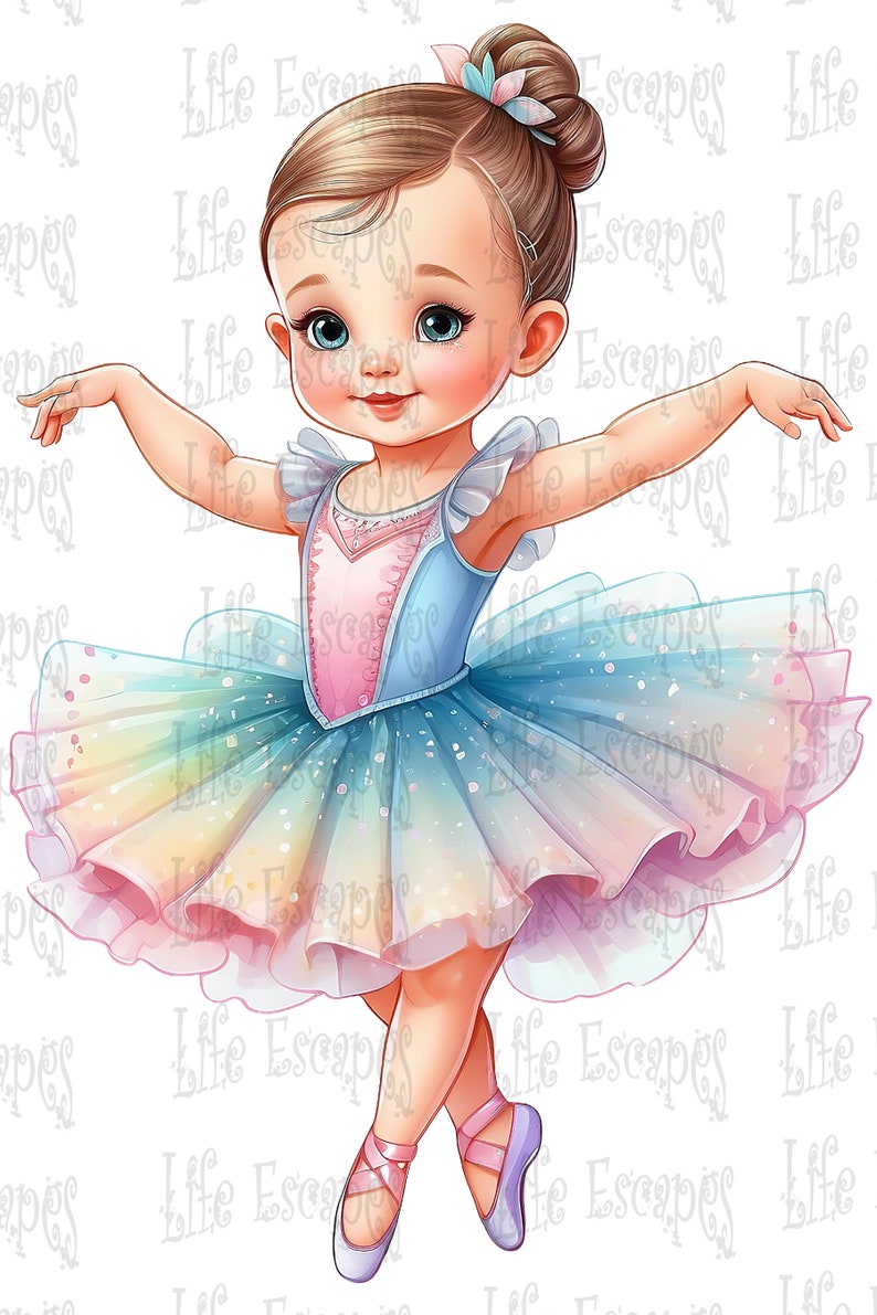 Baby Ballerina Clipart Set, Cute Ballet Girls Digital Download ...