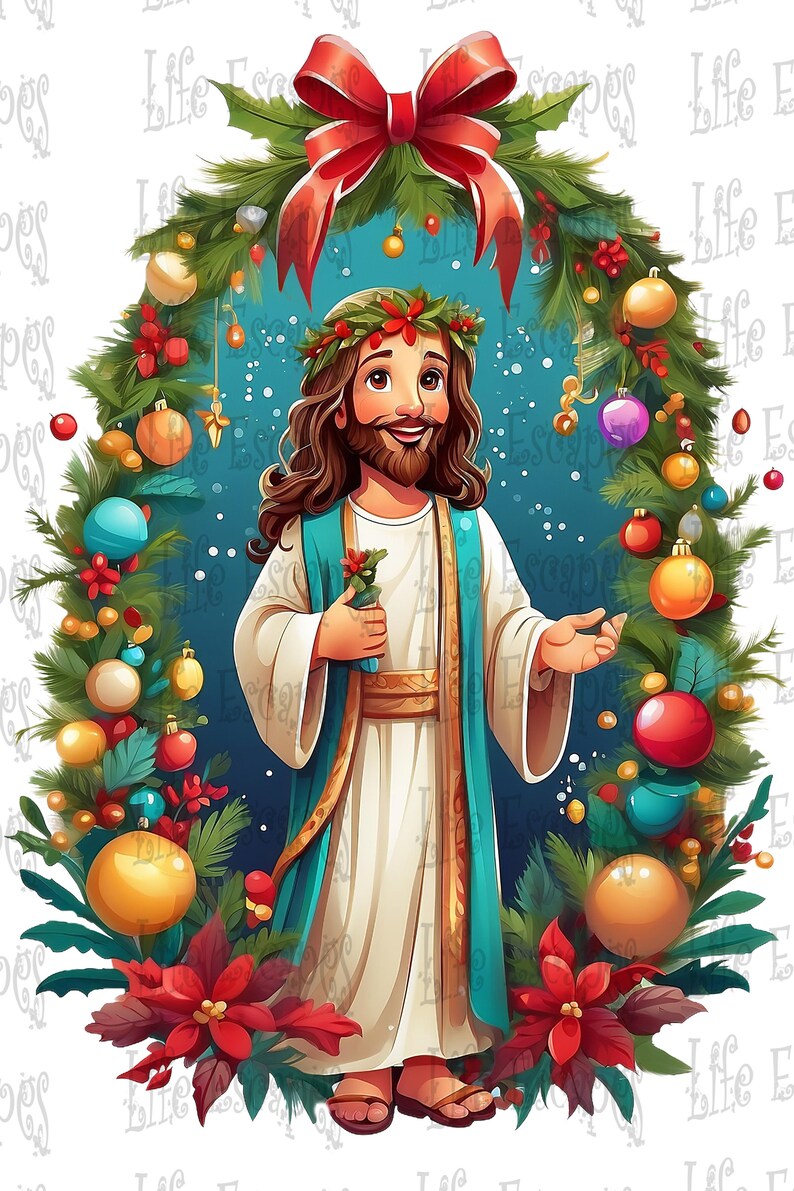 Printable Christmas Jesus Clipart Set - Set #1, PNG, Commercial Use ...