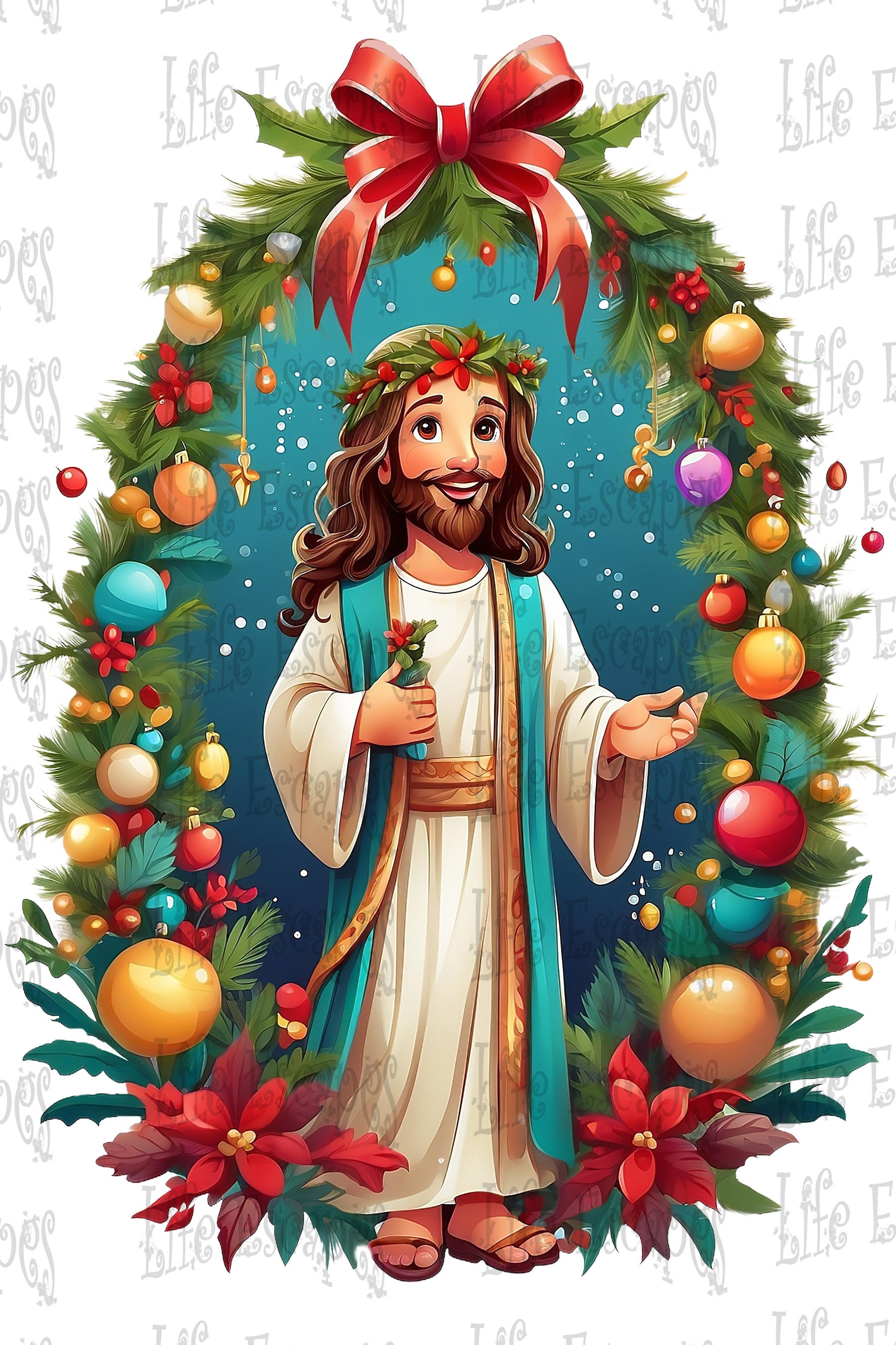 Printable Christmas Jesus Clipart Set - Set #1, PNG, Commercial Use ...