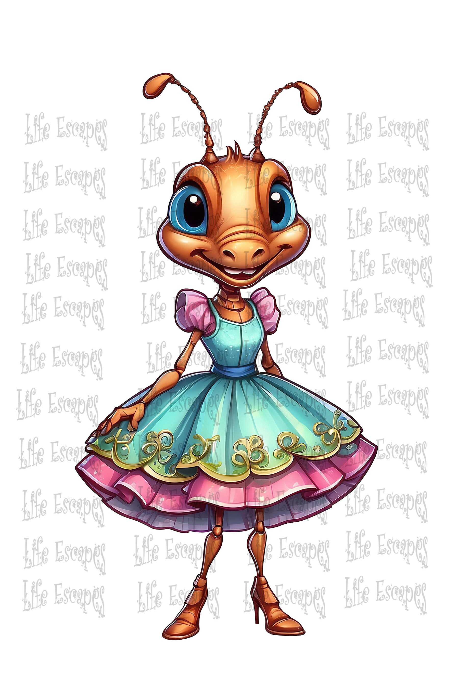 Printable Clipart Ant Girls Png Bundle Set 1, PNG, Commercial Use ...