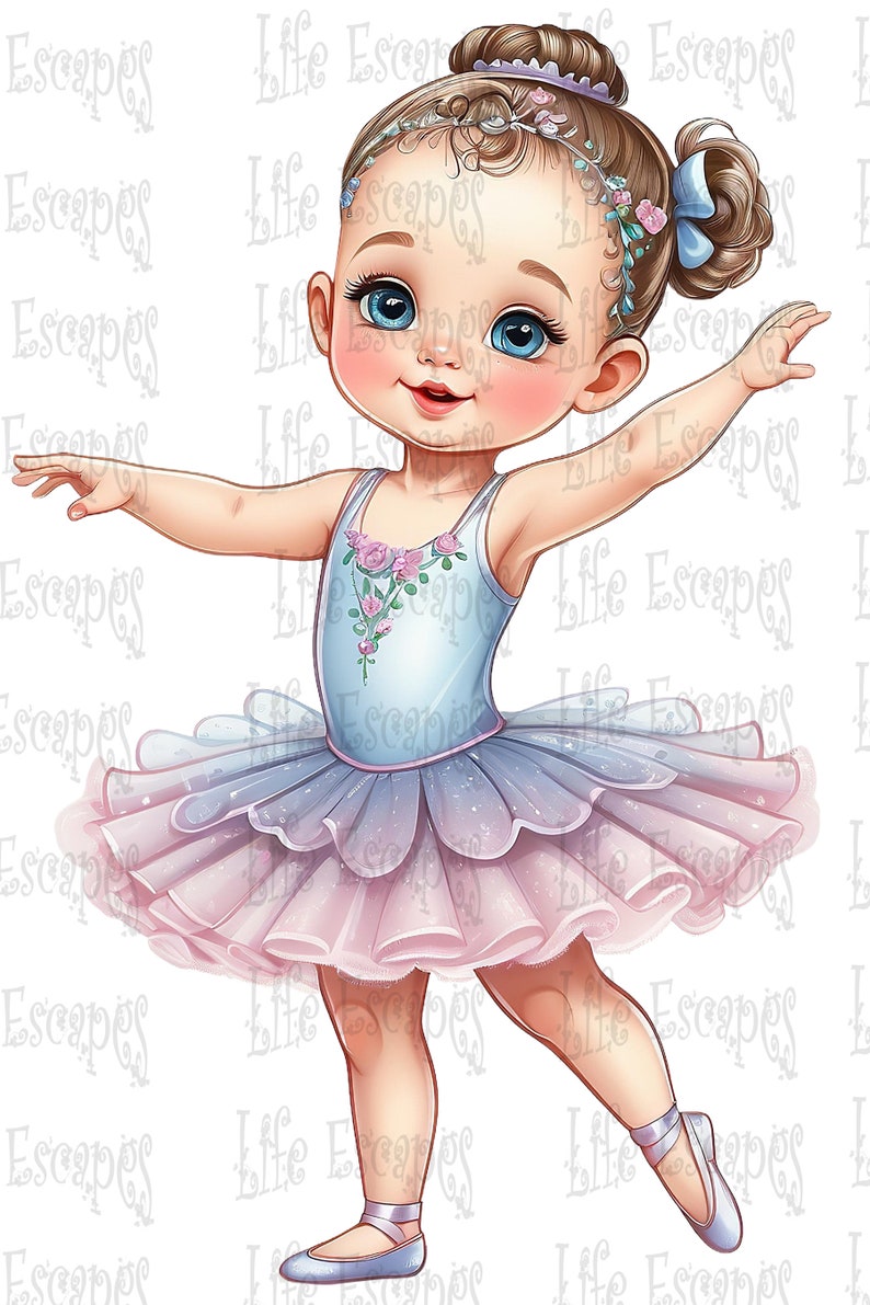 Baby Ballerina Clipart Set, Cute Ballet Girls Digital Download ...