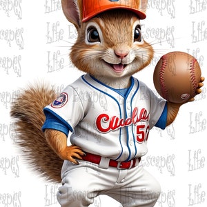 Baby Squirrel Baseball Clipart, Cute Sports Theme Illustrations ...
