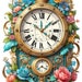 Printable Floral Clock Clipart Bundle - Set #1, PNG, Commercial Use ...