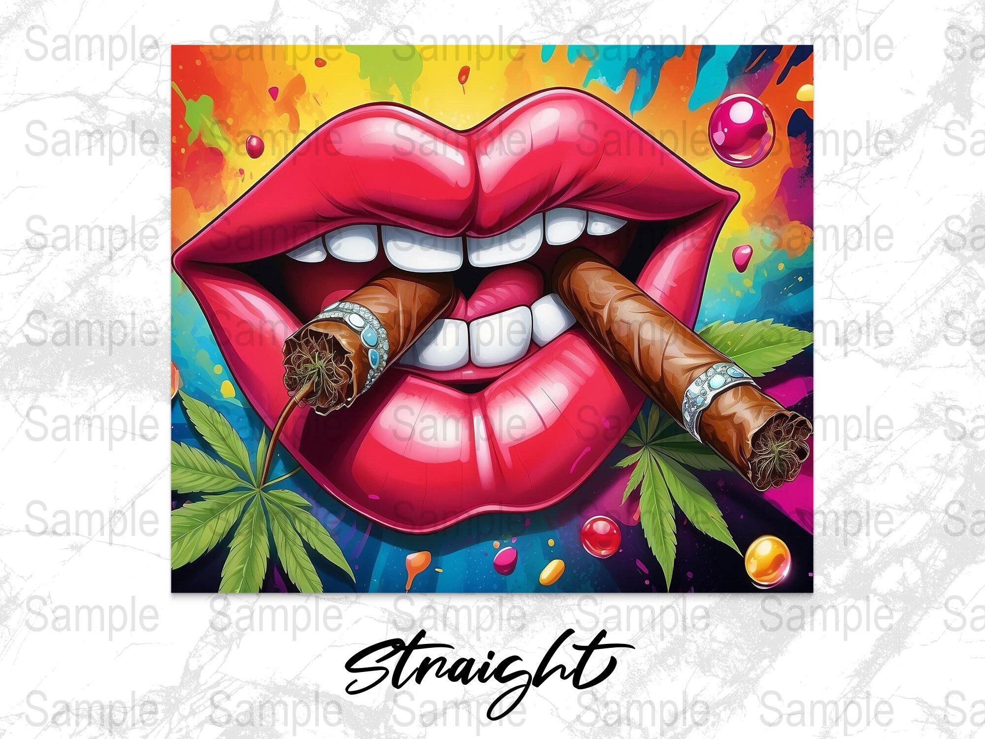 Funny Weed, Cannabis, Marijuana, Lips 20 Oz Skinny Tumbler Sublimation ...