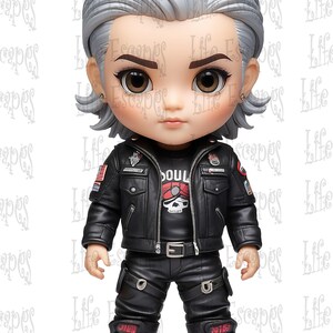 Biker Chibi Doll Clipart, Cute Motorcycle Characters, Kids Digital ...