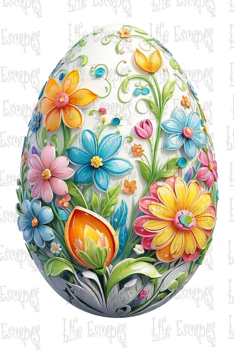 Printable Cute Easter Egg Clipart Bundle Set 3, PNG, Commercial Use ...