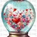 Printable Valentine Snow Globe Clipart Bundle Set 1, PNG, Commercial ...