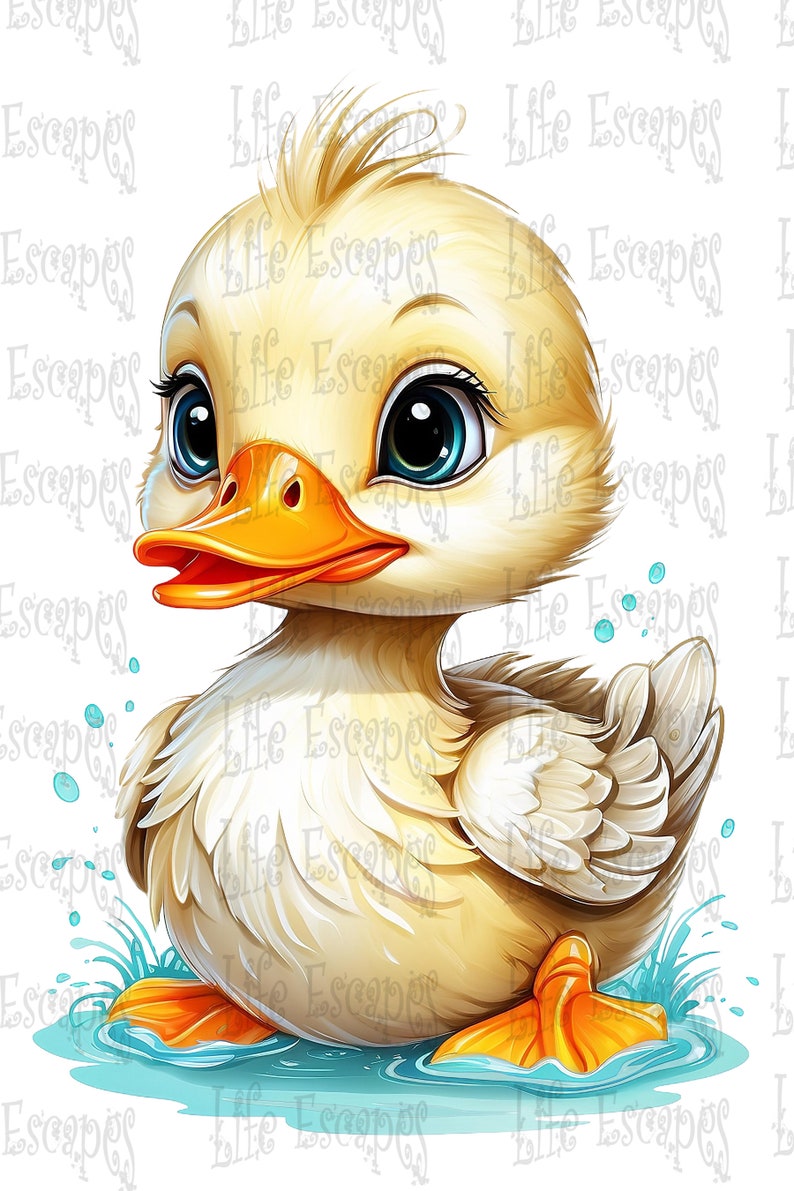 Printable Cute Baby Duck Clipart Bundle - Set #3, PNG, Commercial Use ...