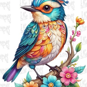 Printable Colorful Bird Clipart Bundle - Set #1, PNG, Commercial Use ...