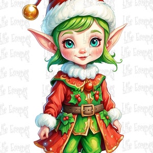 Printable Christmas Elves Clipart Set - Set #1, PNG, Commercial Use ...