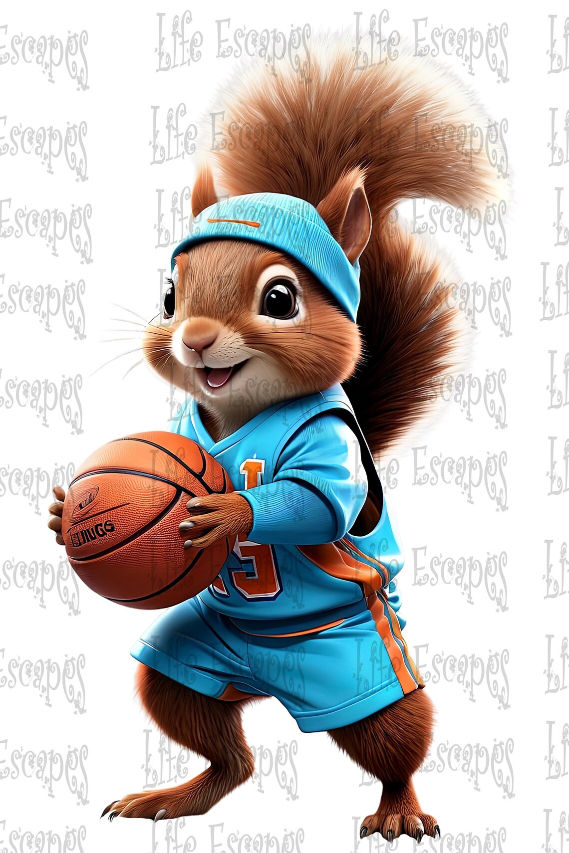 Baby Squirrel Basketball Clipart, Sports Animals PNG (commercial Use ...