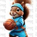 Baby Squirrel Basketball Clipart, Sports Animals PNG (commercial Use ...