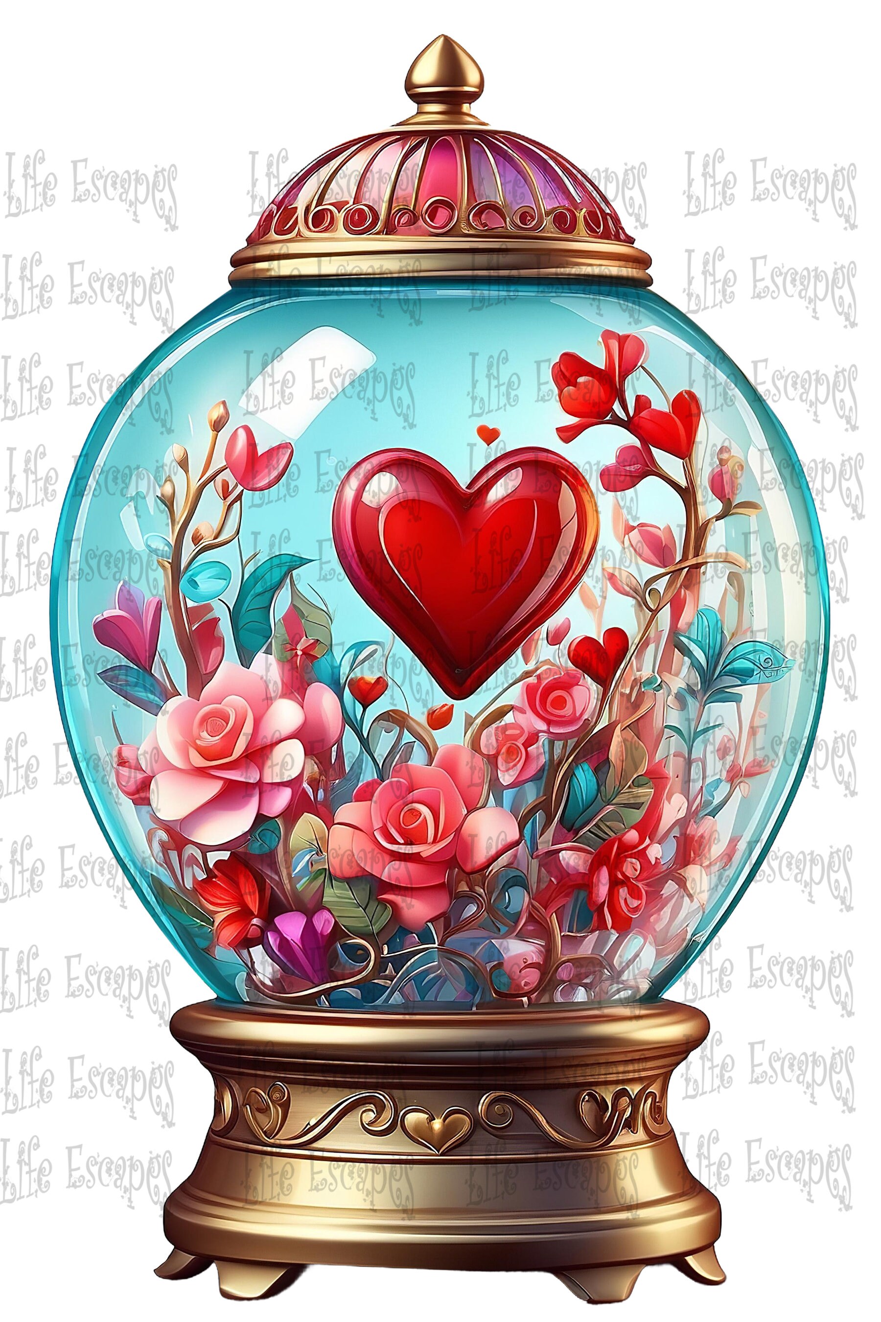 Printable Valentine Snow Globe Clipart Bundle Set 1, PNG, Commercial ...