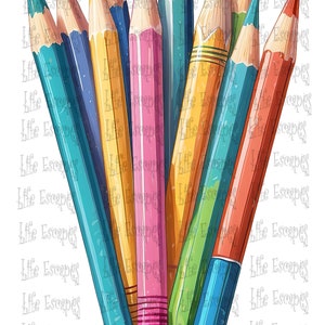 Printable Colored Pencil Clipart Bundle - Set #1, PNG, Commercial Use ...