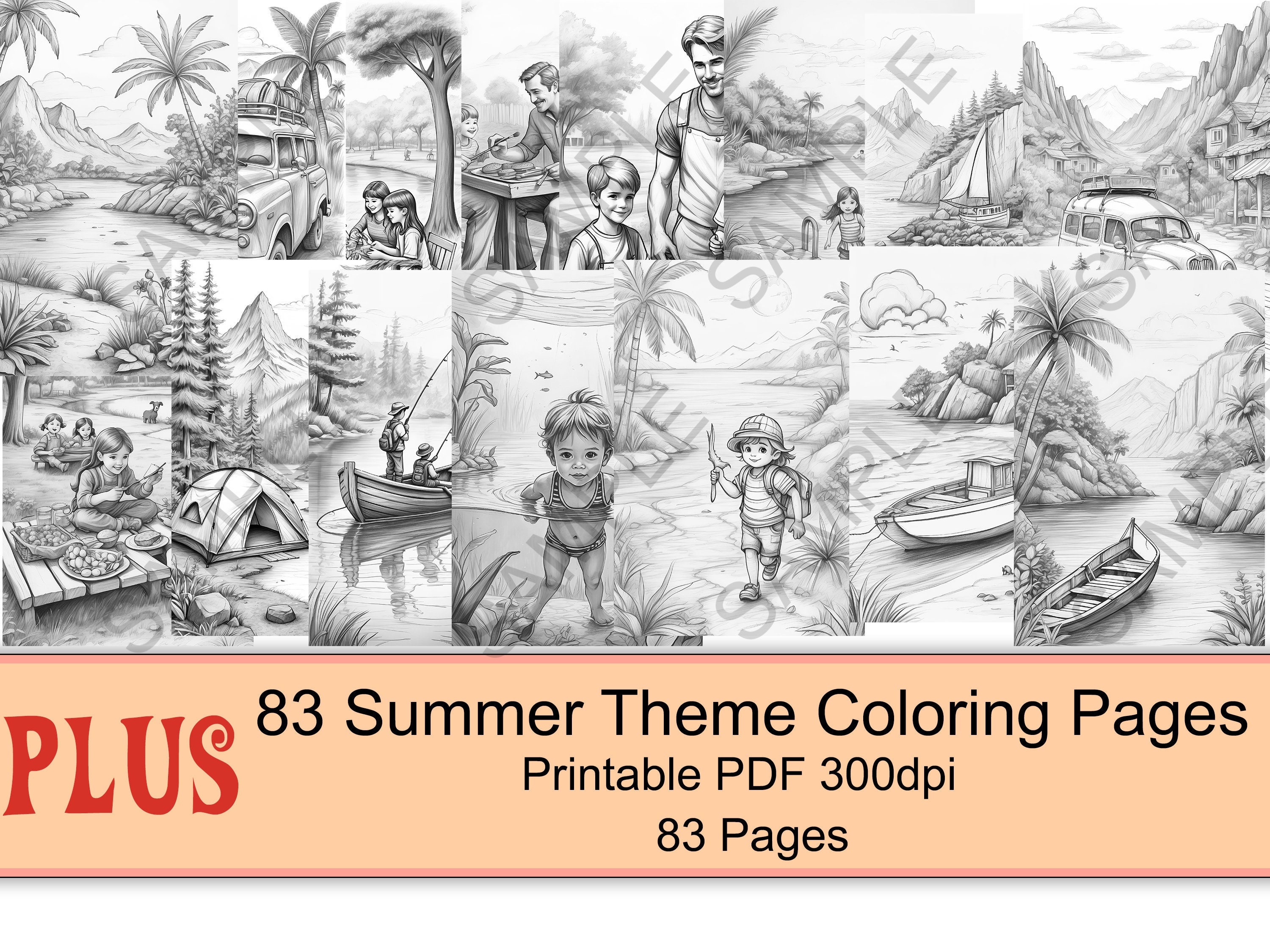 Printable Kids Summer Planner and Coloring Pages, 27 Planner Pages, 83 ...