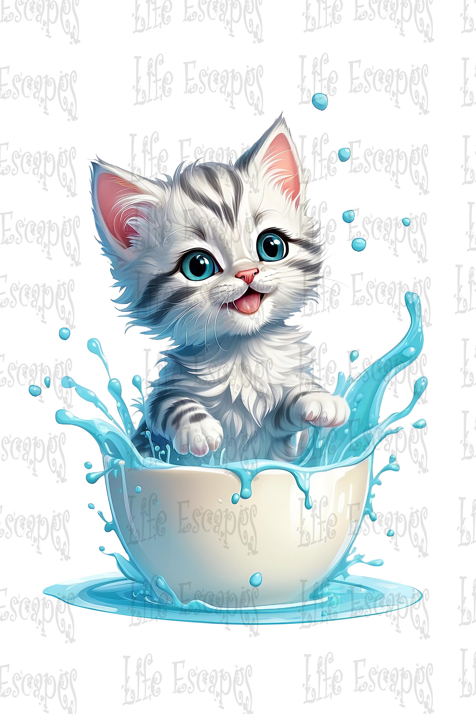 Kitten Milk Splash Clipart, Transparent PNG (digital Download) - Etsy