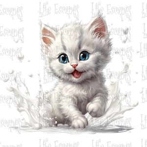 Kitten Milk Splash Clipart, Transparent PNG (digital Download) - Etsy