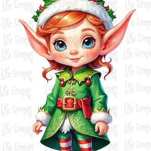 Printable Christmas Elves Clipart Set - Set #1, PNG, Commercial Use ...