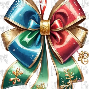 Printable Christmas Bows Clipart Set - Set #1, PNG, Commercial Use ...