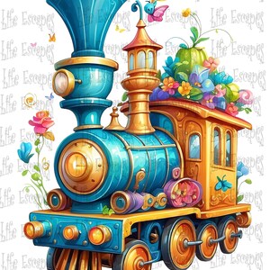 Printable Party Train Clipart Bundle - Set #1, PNG, Commercial Use ...