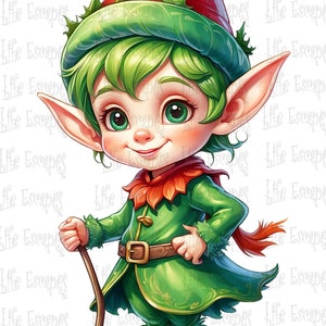 Printable Christmas Elves Clipart Set - Set #1, PNG, Commercial Use ...
