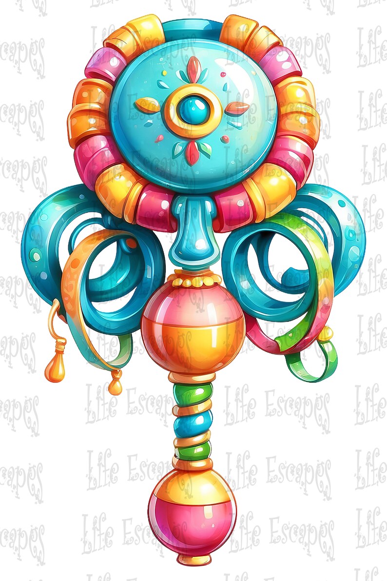 Printable Baby Rattle Clipart Bundle Set 1, PNG, Commercial Use ...