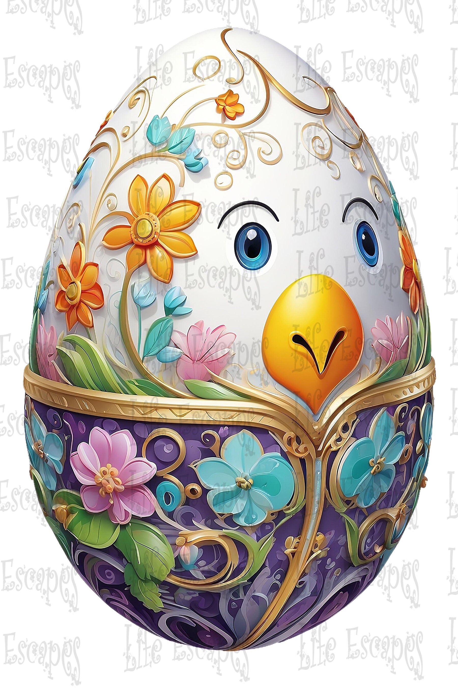 Printable Cute Easter Egg Clipart Bundle - Set #1, PNG, Commercial Use ...