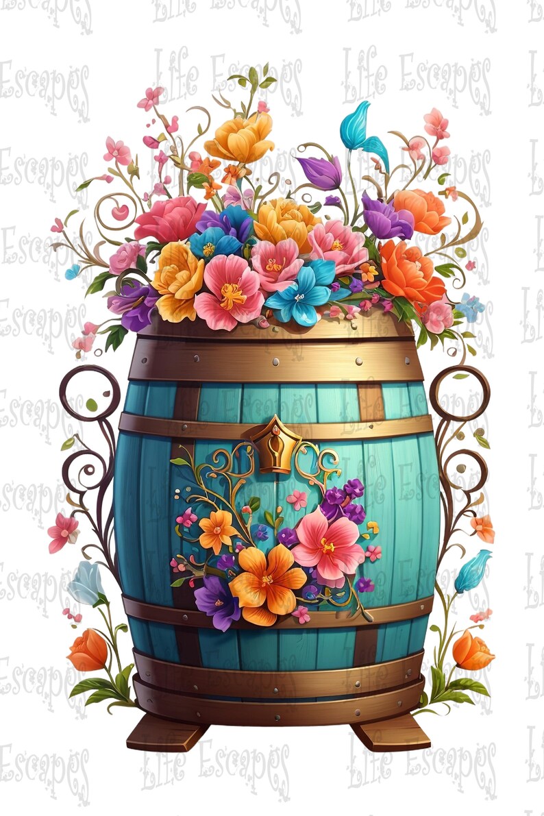 Printable Wooden Barrel Clipart Bundle Set 1, PNG, Commercial Use ...