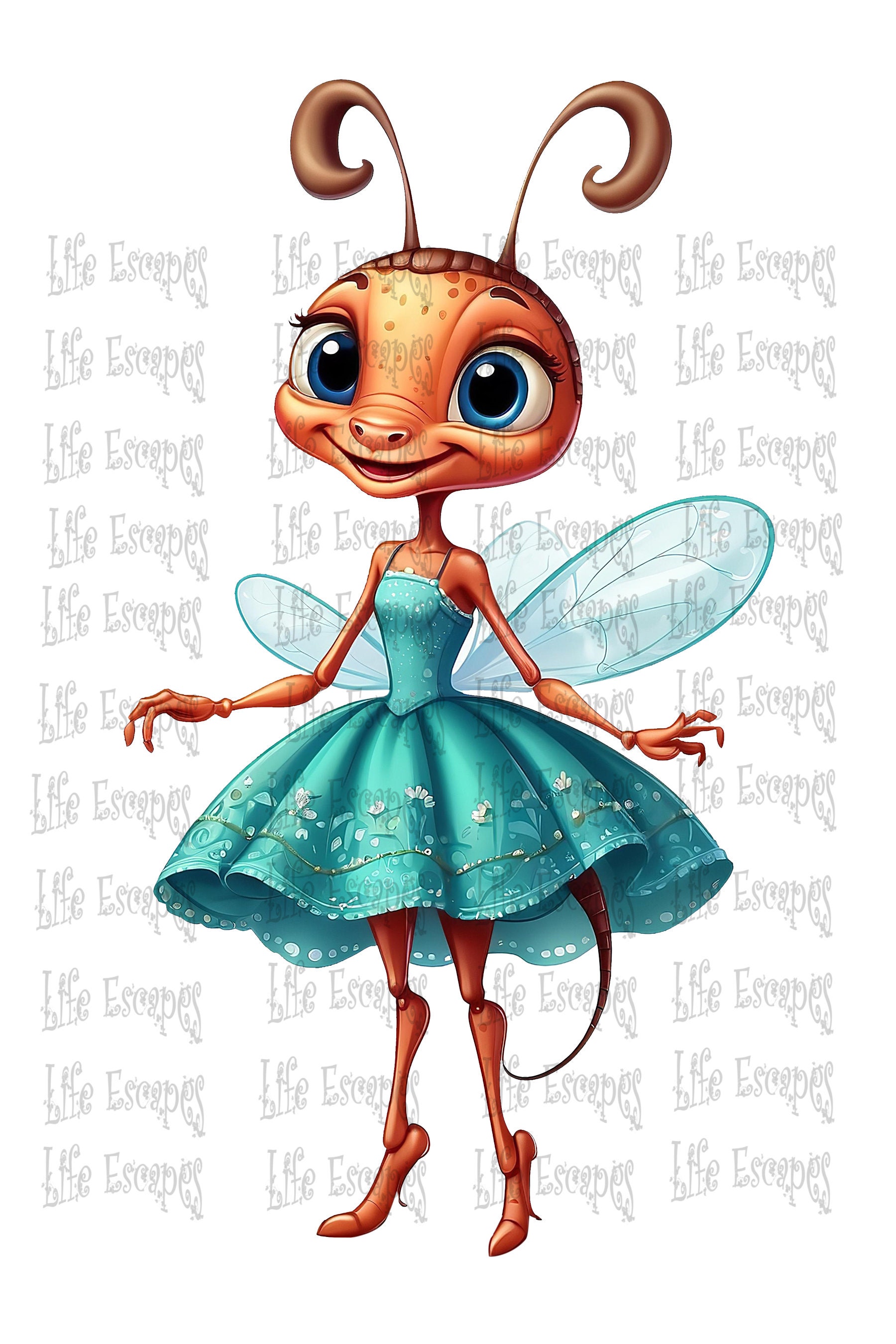 Printable Clipart Ant Girls Png Bundle Set 1, PNG, Commercial Use ...