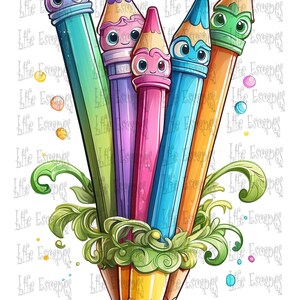 Printable Colored Pencil Clipart Bundle Set 1, PNG, Commercial Use ...