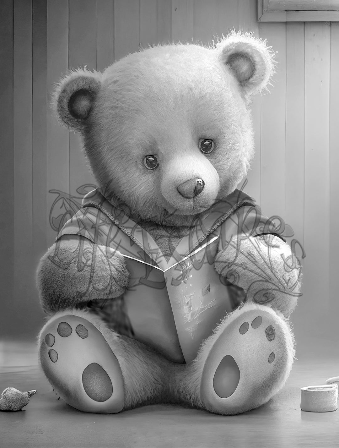 Teddy Bears Coloring Page Fantasy Grayscale High Resolution Printable ...