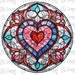 Printable Stained Glass Hearts Clipart Bundle - Set #1, PNG, Commercial ...