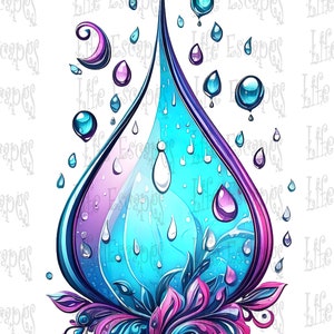 Cute Raindrop Character Clipart Set, Whimsical Water Drops (digital ...
