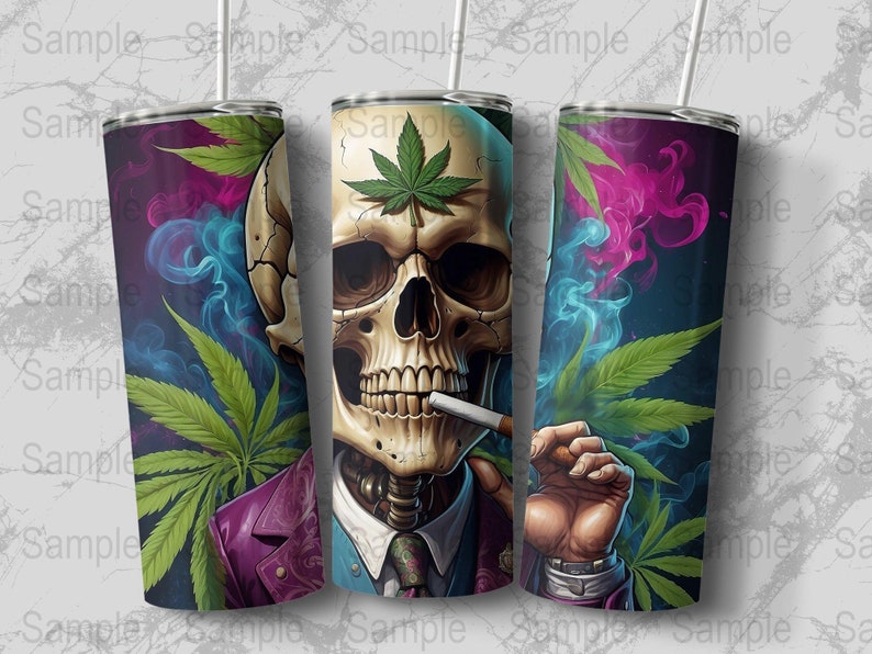 Funny Weed, Cannabis, Marijuana 20 Oz Skinny Tumbler Sublimation Design ...