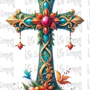 Printable Christmas Crosses Clipart Set - Set #1, PNG, Commercial Use ...