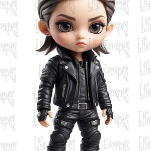 Biker Chibi Doll Clipart, Cute Motorcycle Characters, Kids Digital ...