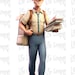 Postal Worker Clipart, Post Office Illustrations, Mail Carrier (instant ...