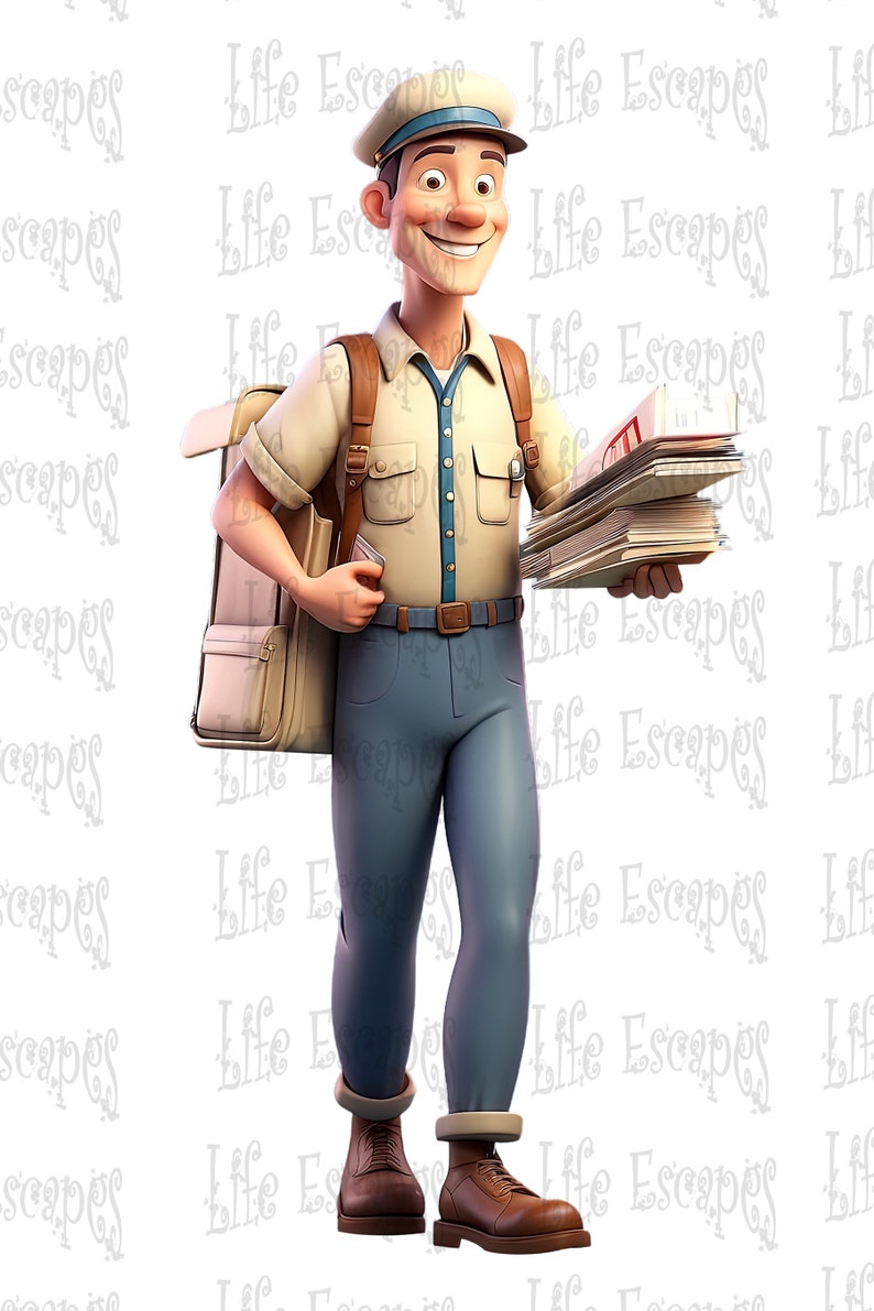 Postal Worker Clipart, Post Office Illustrations, Mail Carrier (instant ...